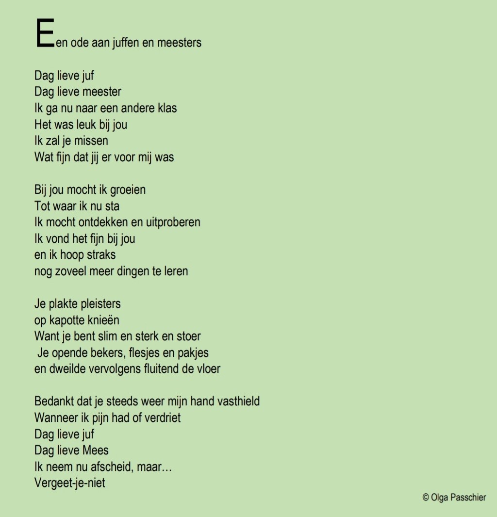 GEDICHTEN & LIEDTEKSTEN – Olga Passchier
